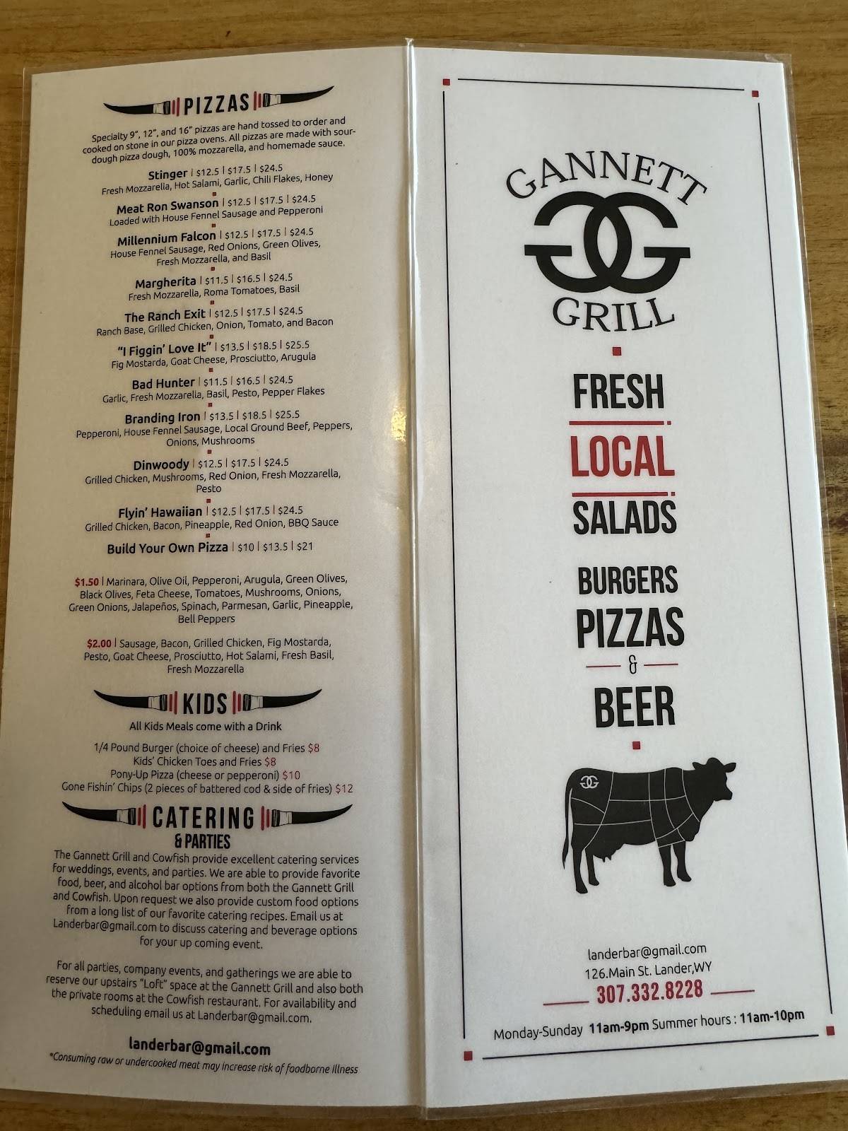 Menu at Lander Bar & Grill, Lander