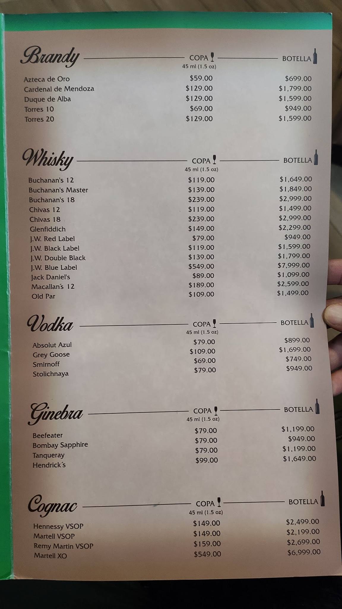 Carta de Las Espadas - Brazilian Steakhouse, Ciudad Juarez, Av. Paseo ...
