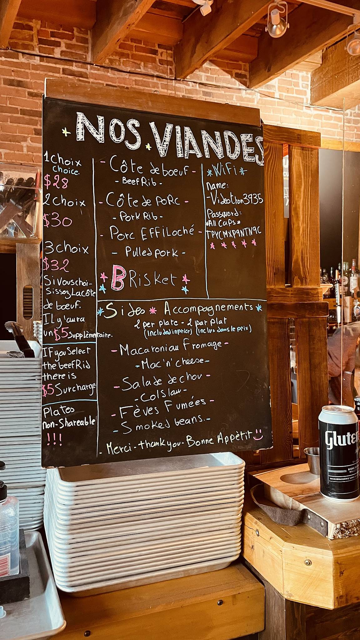 Menu at Lattuca Barbecue, Montréal