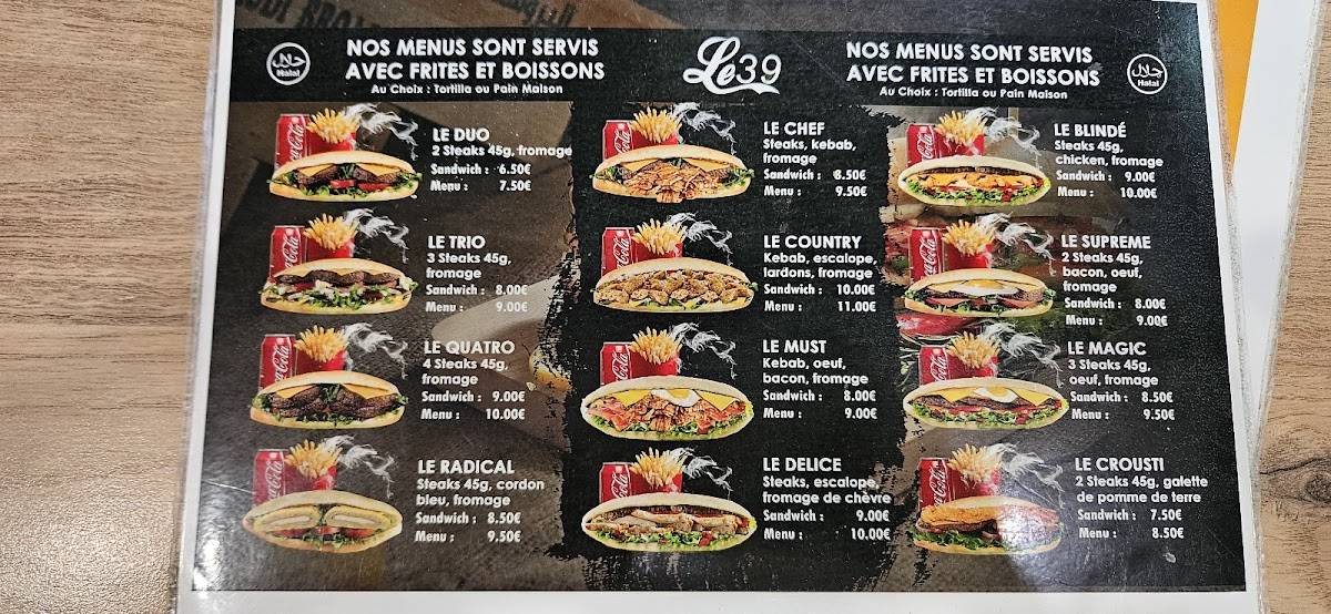 Menu au Le 39 restaurant, Saint-Leu-la-Forêt