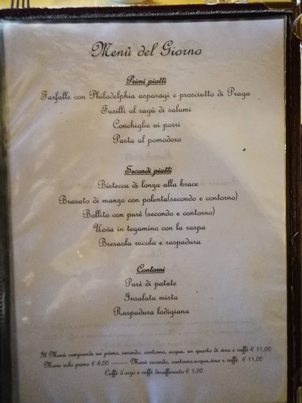 Menu da Le Bon Bec ristorante, Zelo Buon Persico