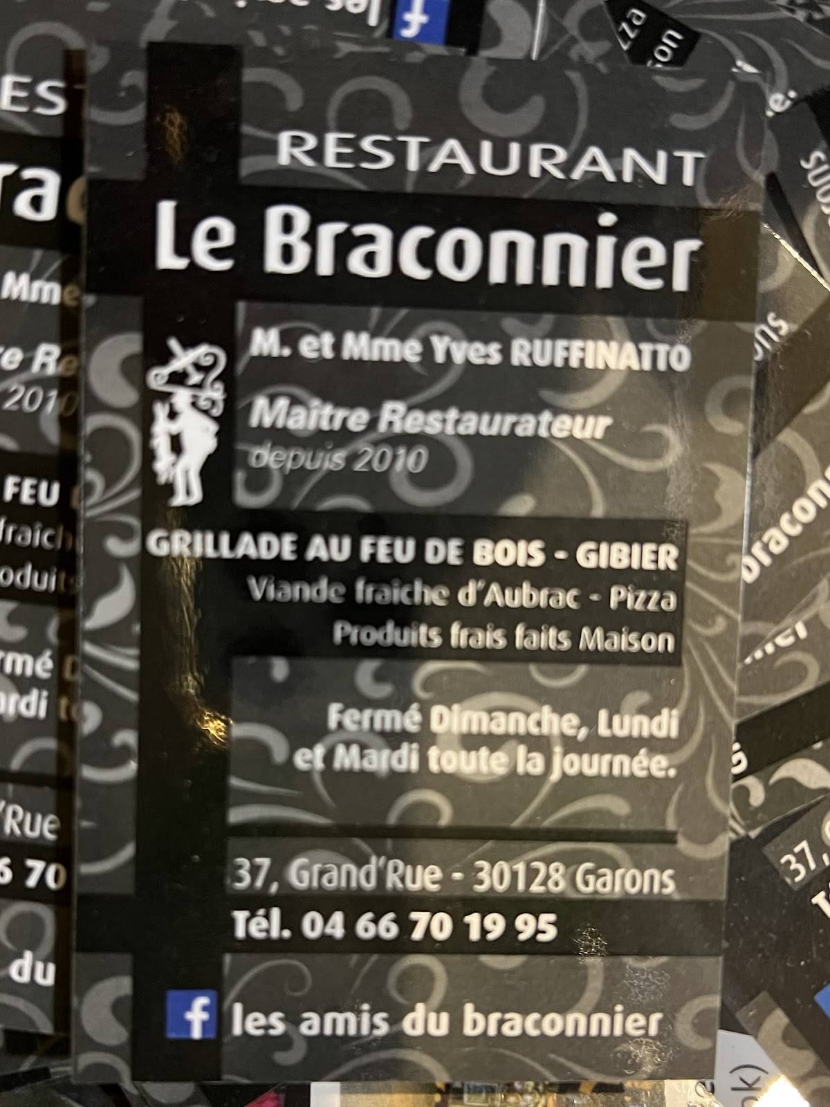Menu au Le Braconnier restaurant, Garons
