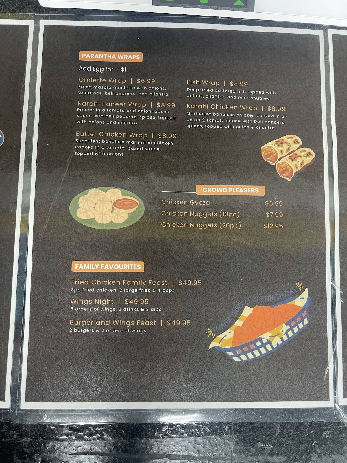 Menu at Le Burger Cafe, Kamloops