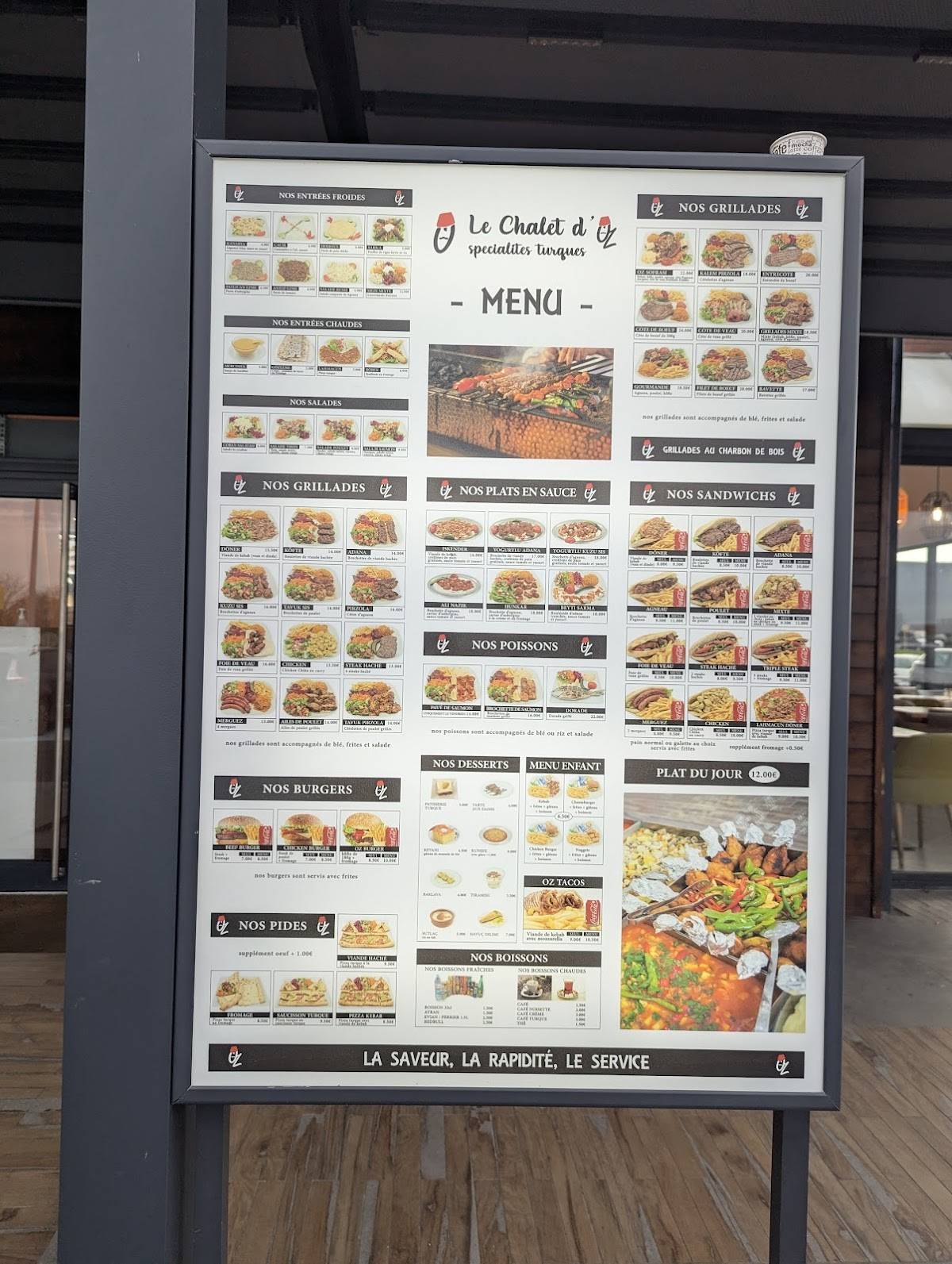 Menu at Le Chalet d'Oz restaurant, Osny