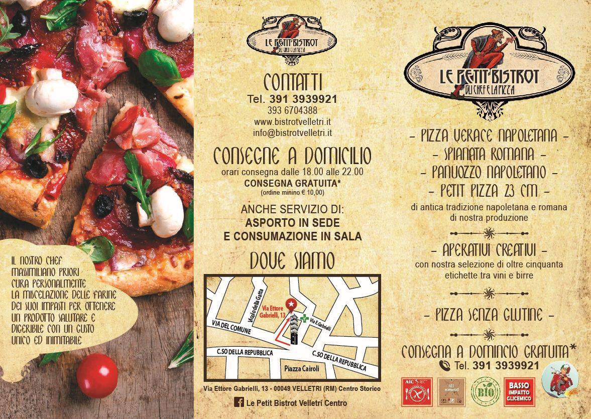 Menu da Priori pizzeria, Velletri