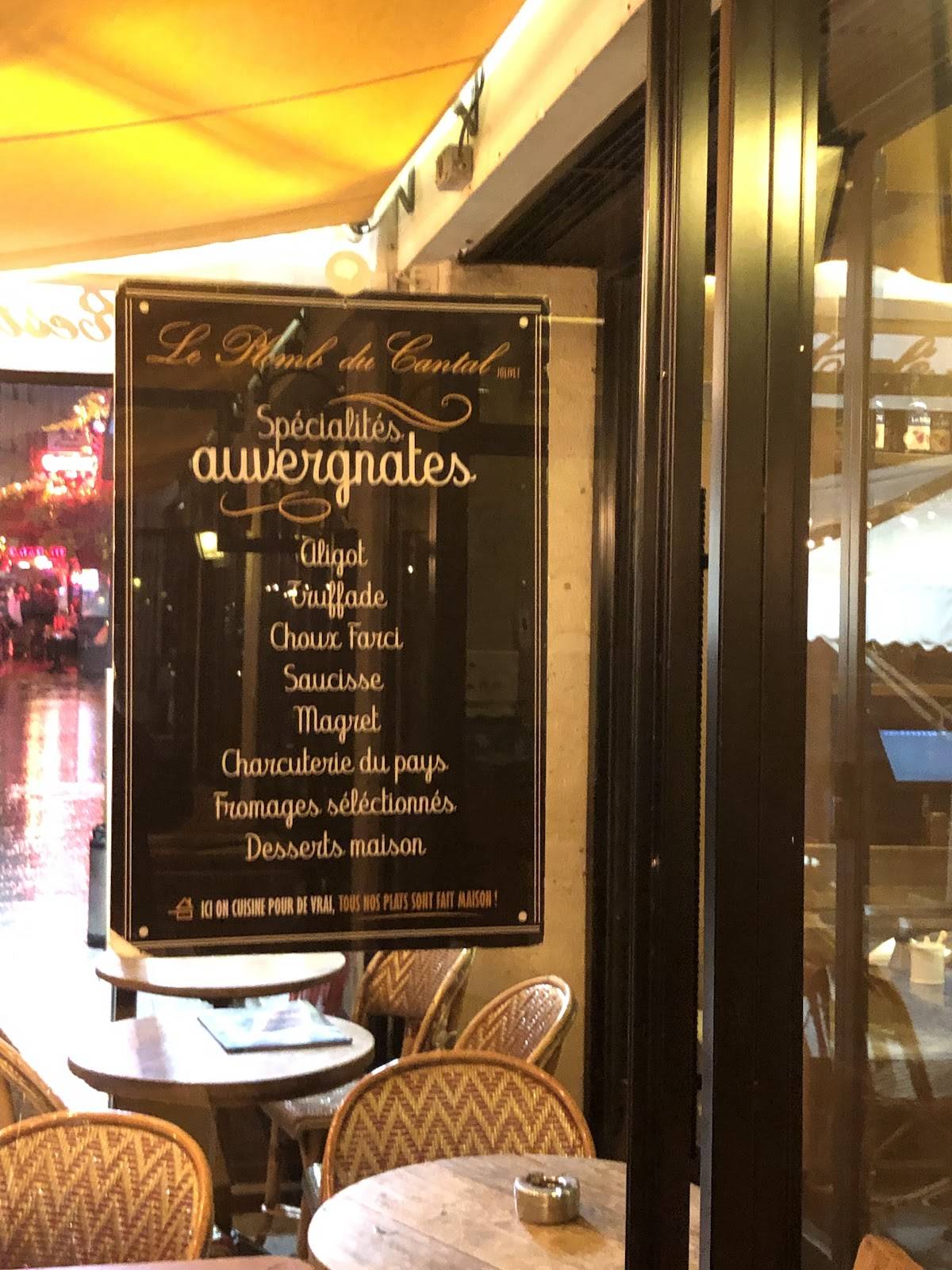 Menu at Le Plomb du Cantal restaurant, Paris, 3 Rue de la Gaité