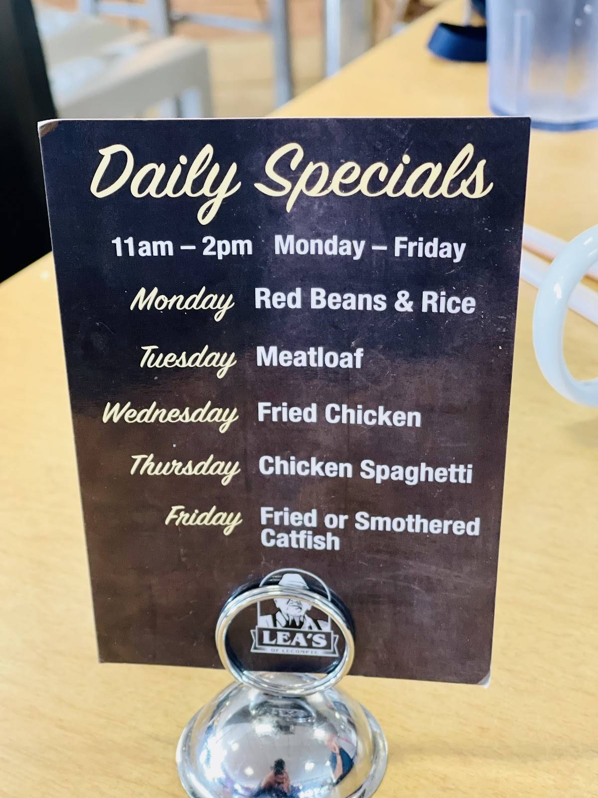 Menu at Lea's of Monroe cafe, Monroe