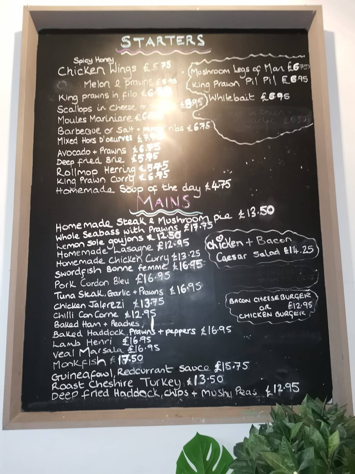 Menu at Legs Of Man pub & bar, Sandbach