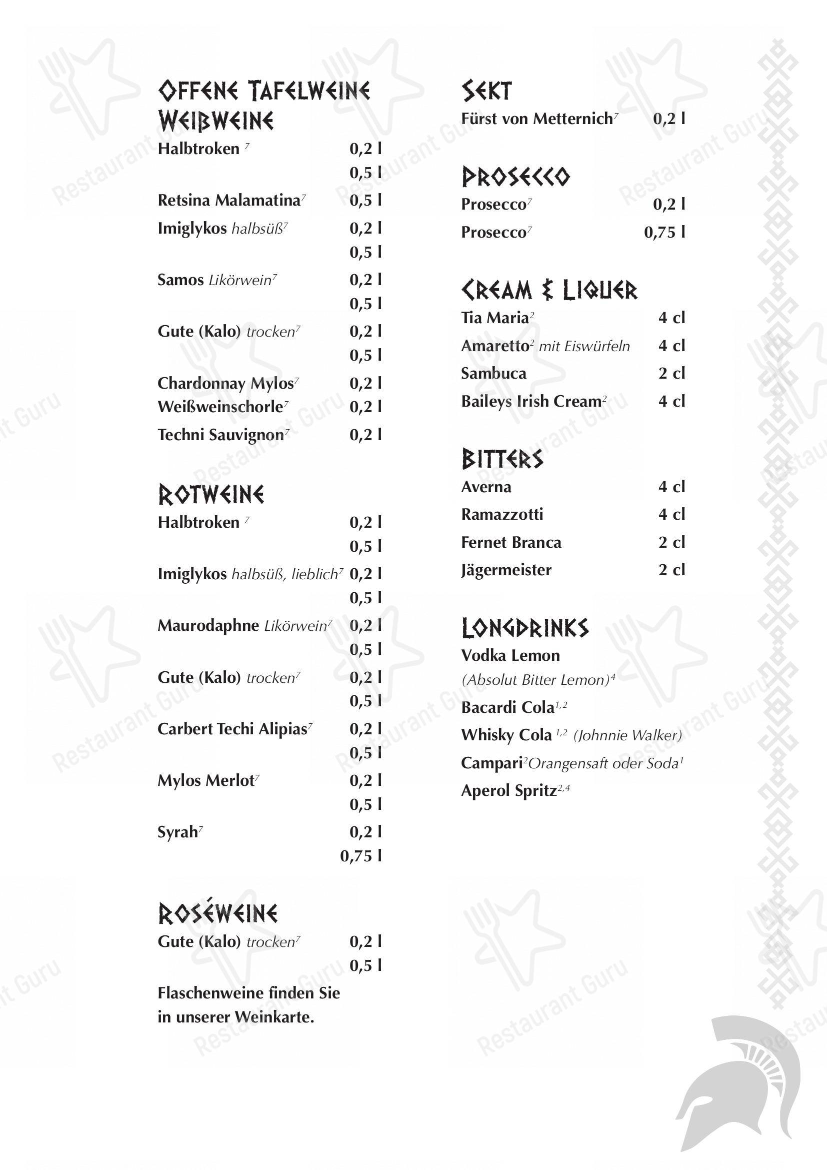 Speisekarte von Restaurant Leonidas, Bochum, Annastraße 25 Am ...