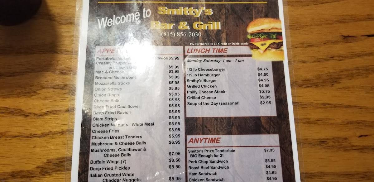 Menu at Smitty's Bar & Grill, Leonore