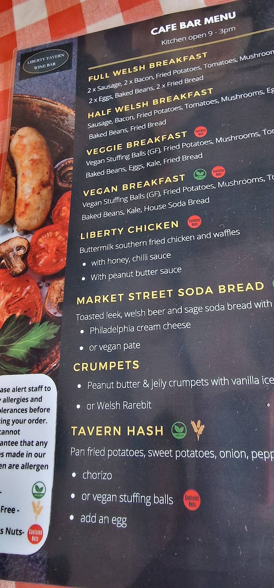 Menu at Liberty Tavern & Wine Bar, Llangollen