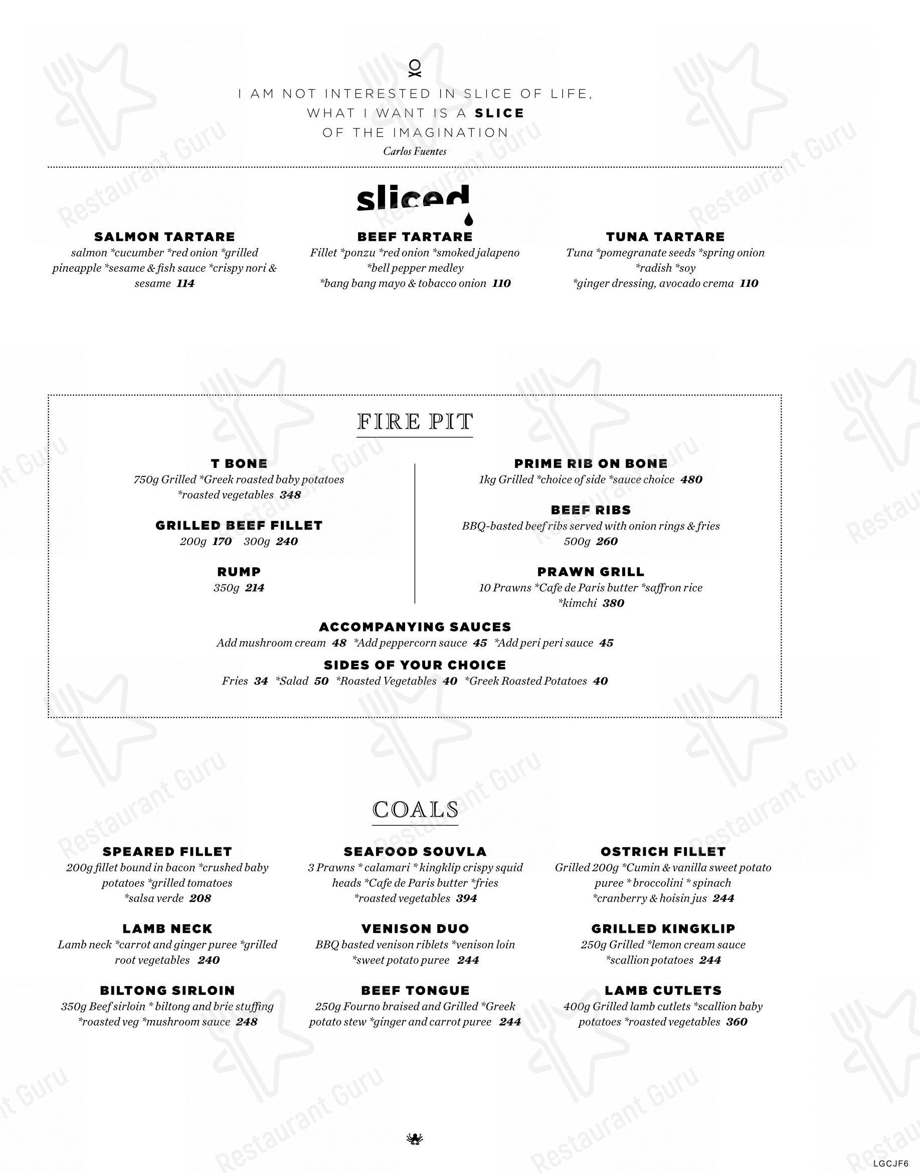 Menu at Life Grand Cafe Waterfront, Cape Town, 2 Pierhead Road