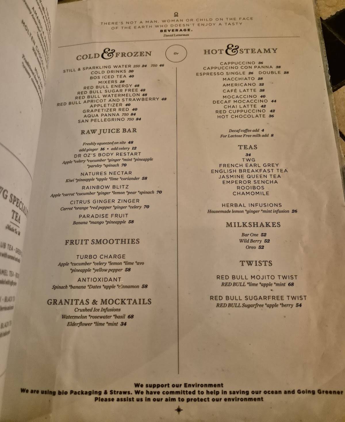 Menu at Life Grand Cafe Waterfront, Cape Town, 2 Pierhead Road