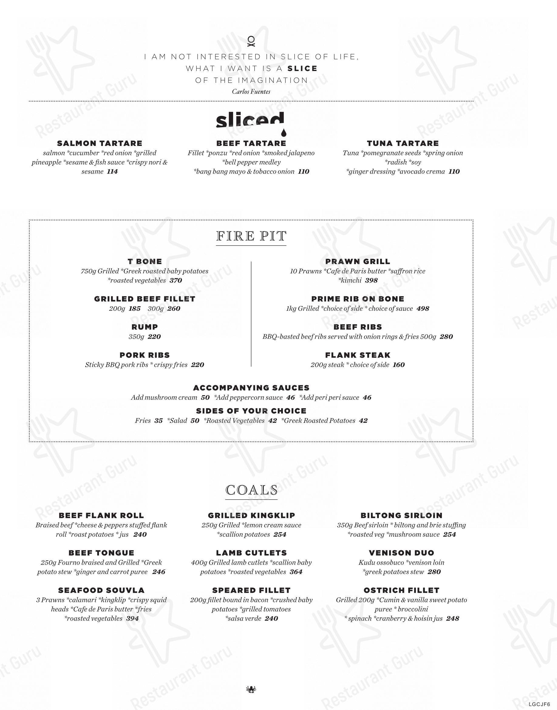 Menu at Life Grand Cafe Waterfront, Cape Town, 2 Pierhead Road