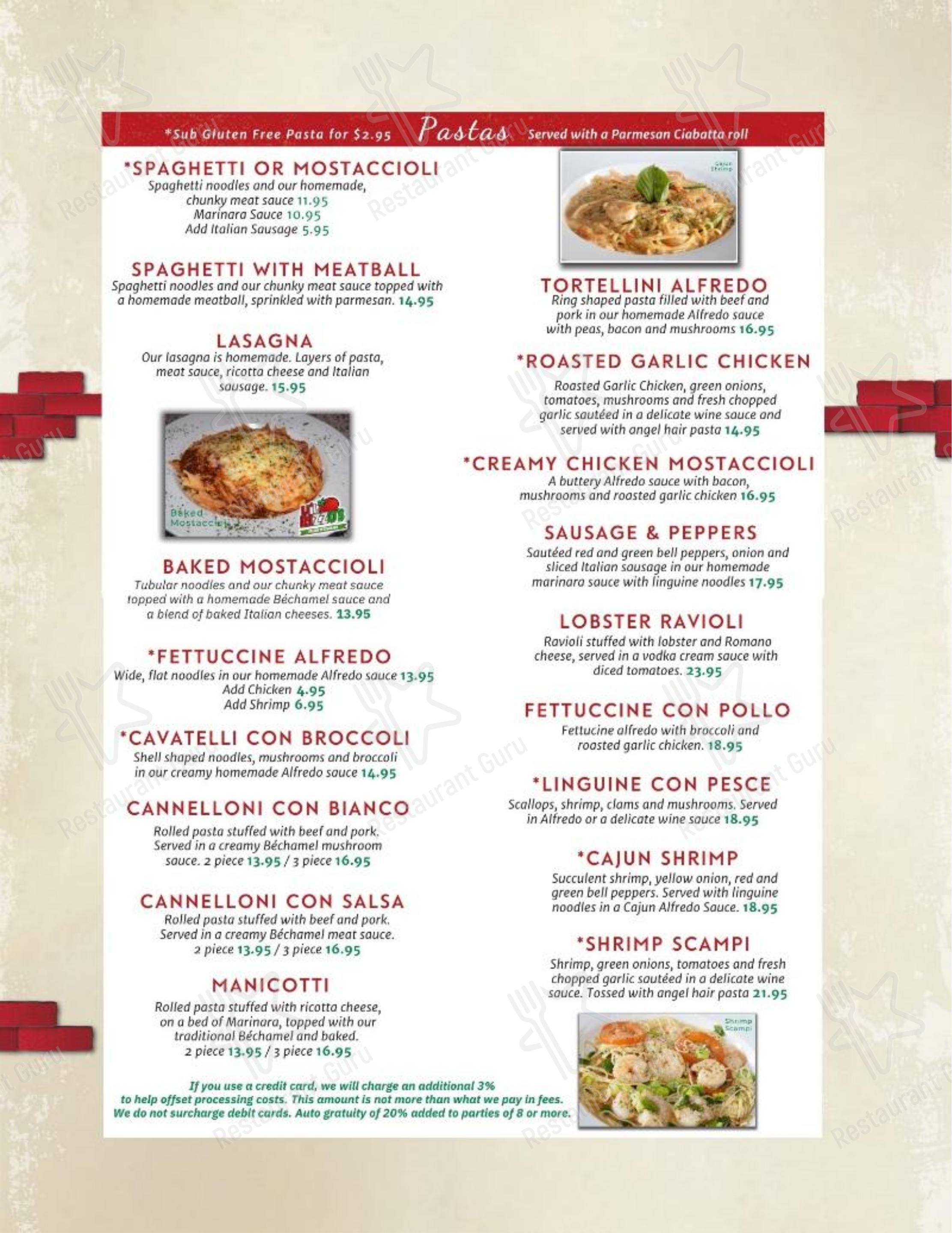 Menu at Li'l Rizzo's Restaurant - Osage Beach, Osage Beach, 929 Premium ...