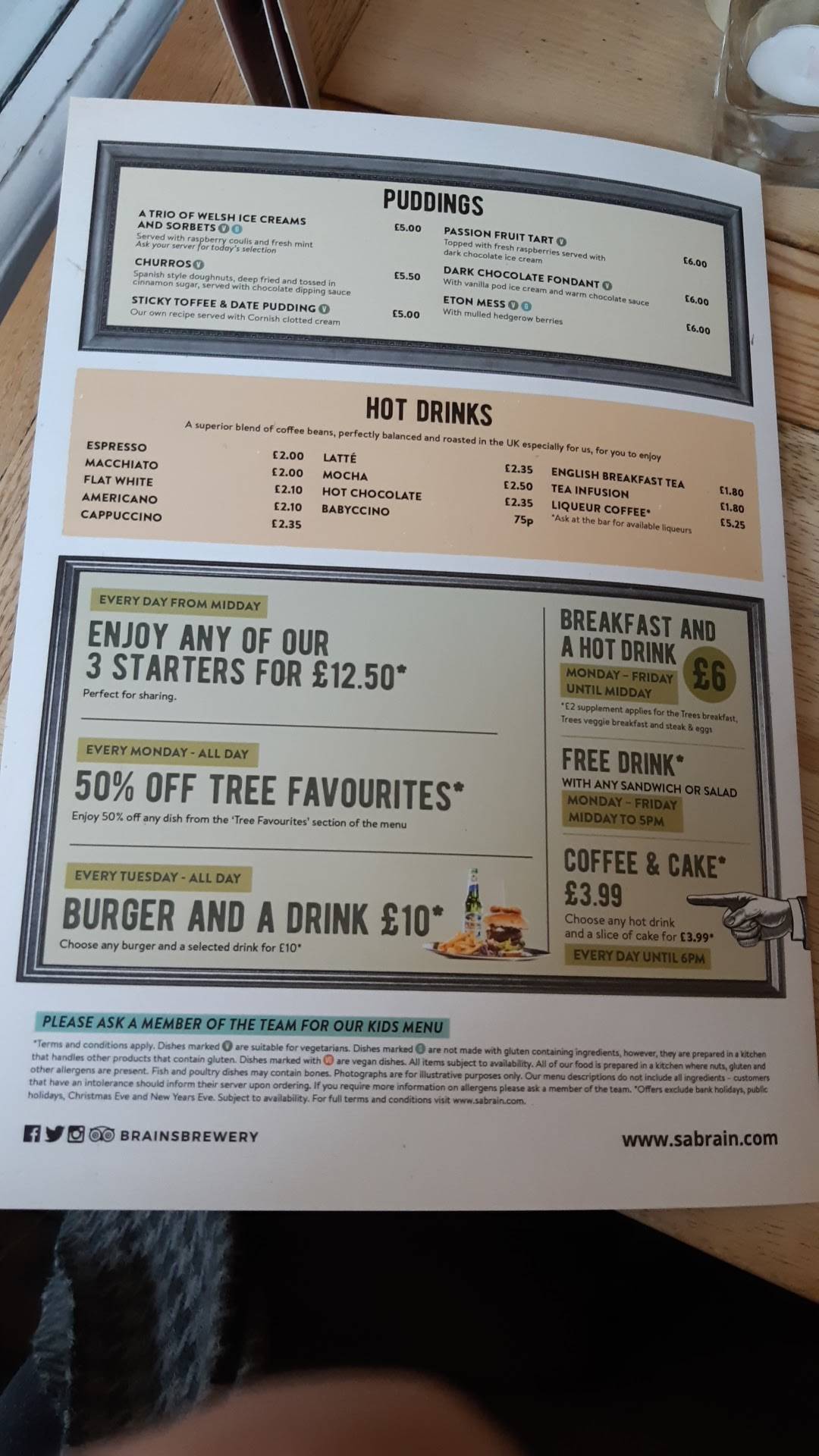 Menu at LT16 restaurant, Chepstow