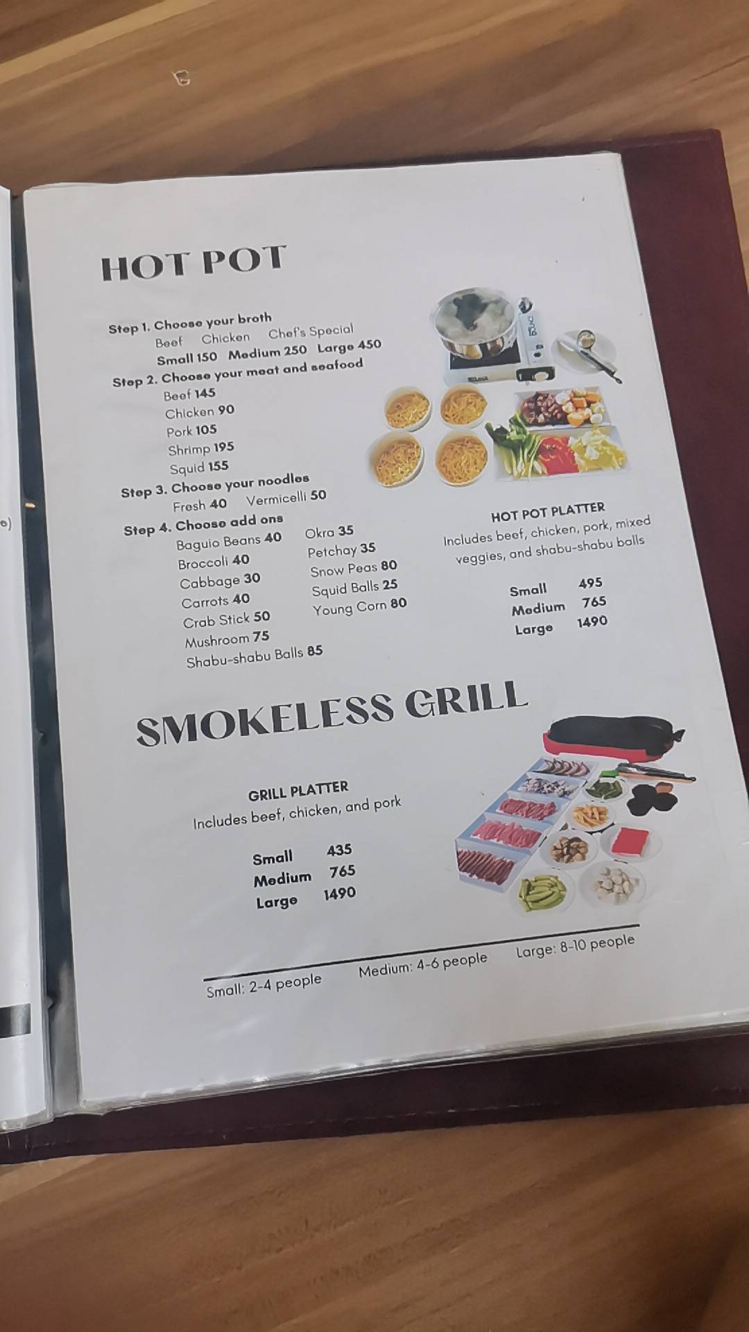 Menu at Linamnam plates restaurant, Badoc, XF9G+QJF