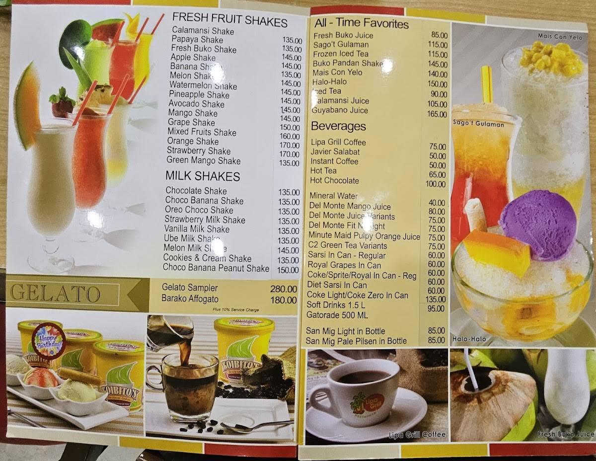 Menu at Lipa Grill restaurant, Lipa