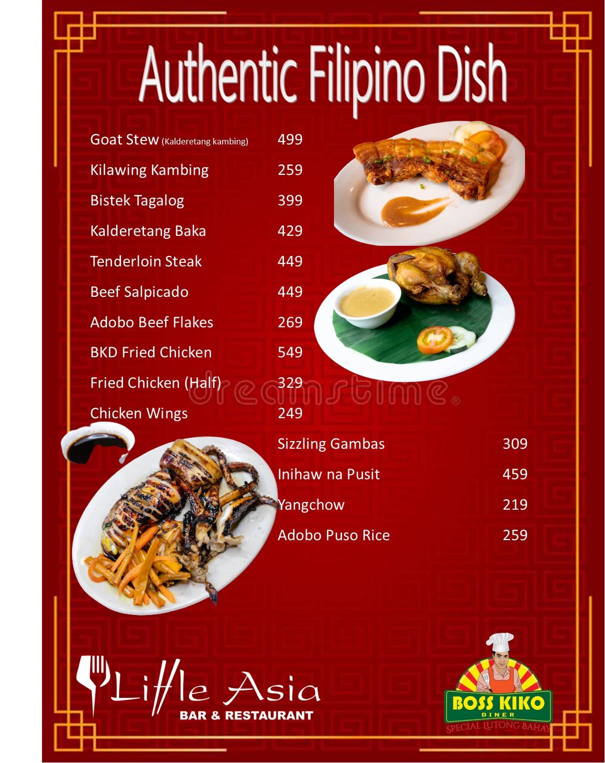 Menu at Little Asia Bar and Restaurant, General Trias