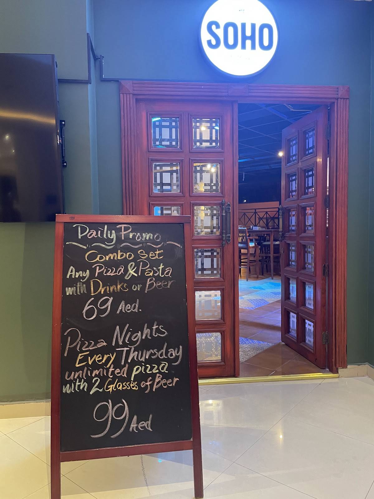 Carta del restaurante Little Soho, Abu Dabi