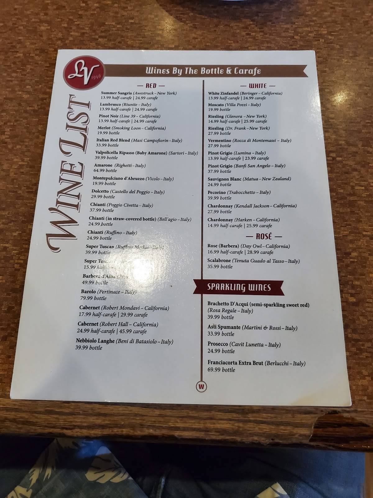 Menu at Little Venice Restaurant, Binghamton