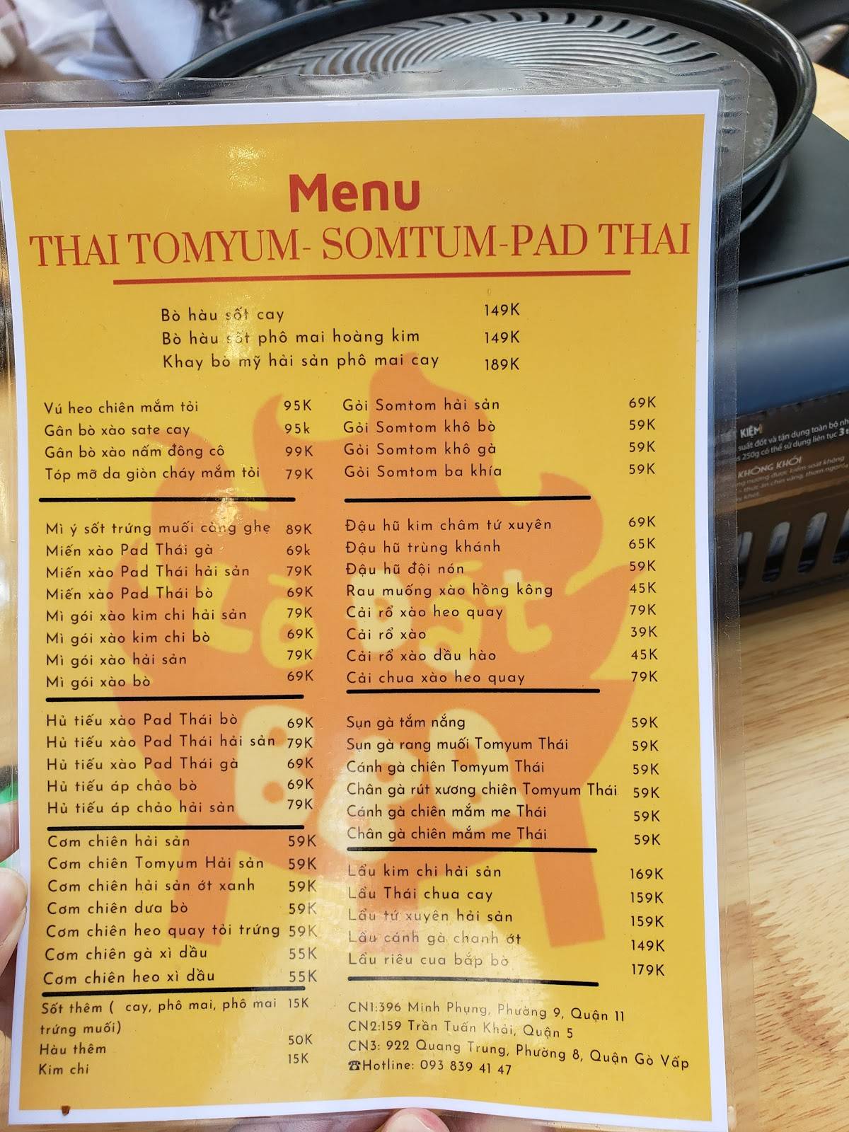 Menu at Lò đất BBQ Gò Vấp, Ho Chi Minh City