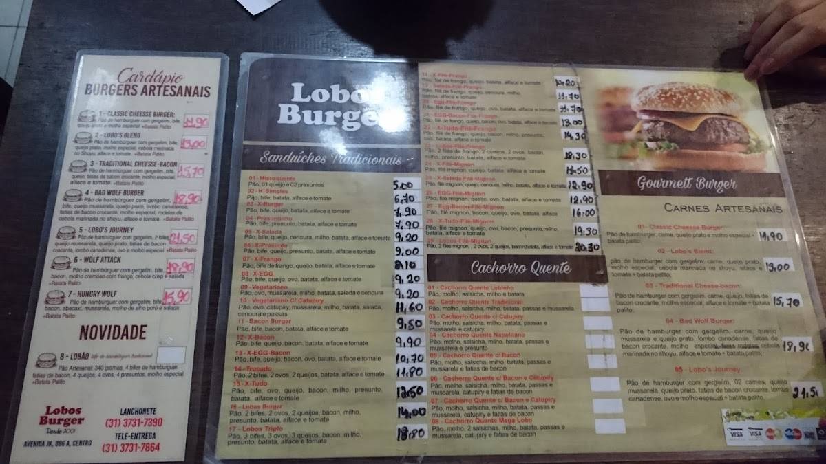 Menu em Lobos Burger restaurante, Congonhas, A