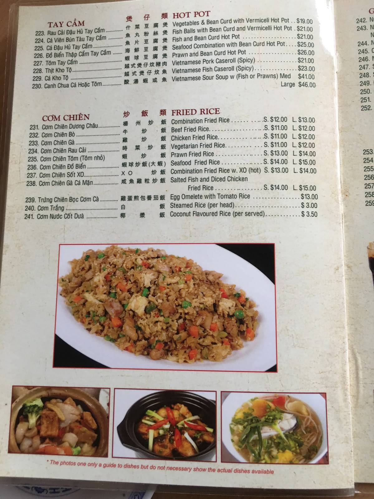 Menu at Loi Loi restaurant, Richmond