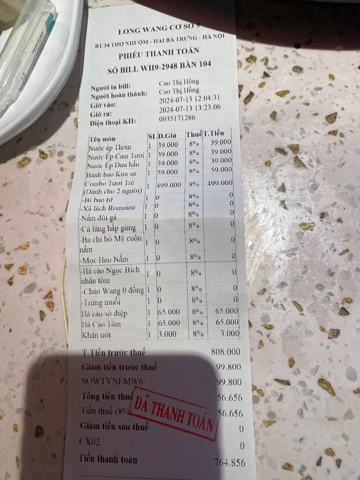 Menu at Long Wang - Lẩu Hấp Thủy Nhiệt Hồng Kông - Thợ Nhuộm restaurant ...