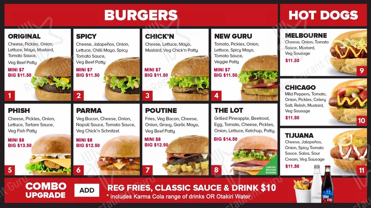 Menu at Lord of the Fries - K Road fast food, Auckland, 179-189 ...