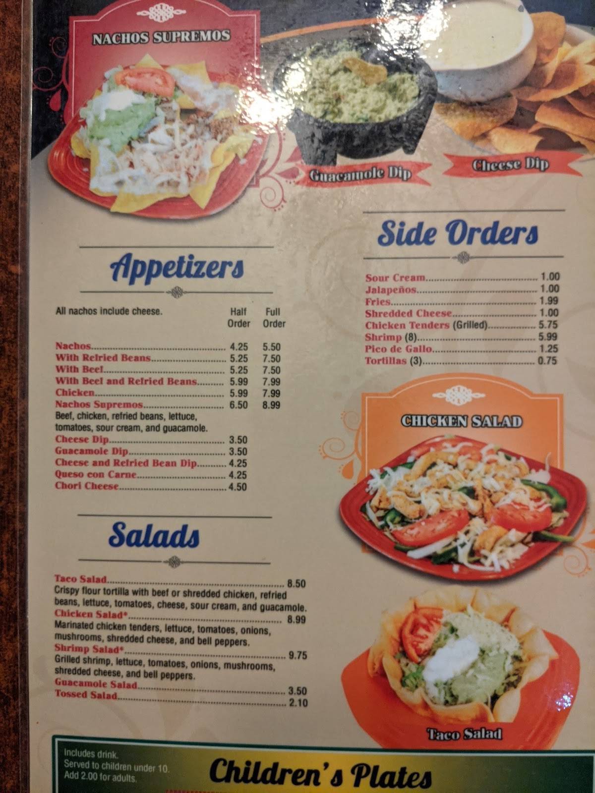 Menu at Los Arcos restaurant, Arab, 326 N Brindlee Mountain Pkwy
