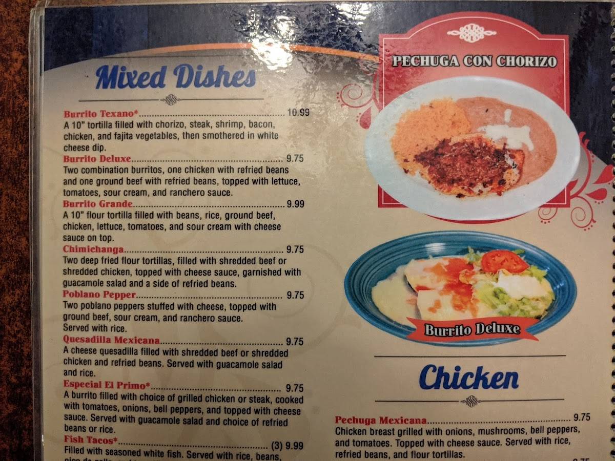 Menu at Los Arcos restaurant, Arab, 326 N Brindlee Mountain Pkwy