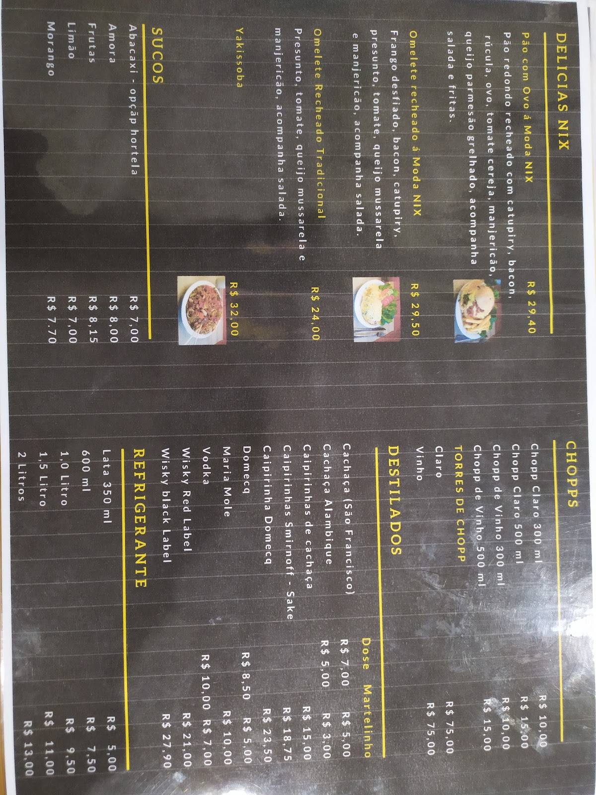 Menu em Los Manos restaurante, Campos do Jordão
