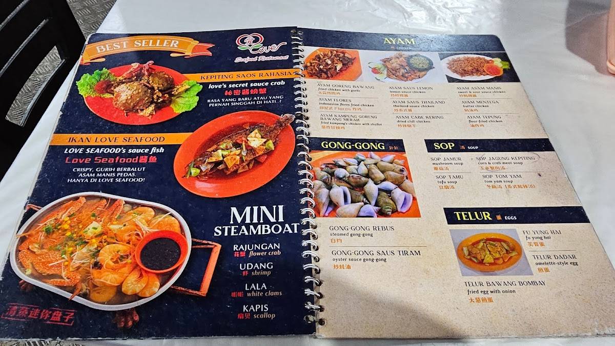 Menu at Love Seafood Restaurant, Batam