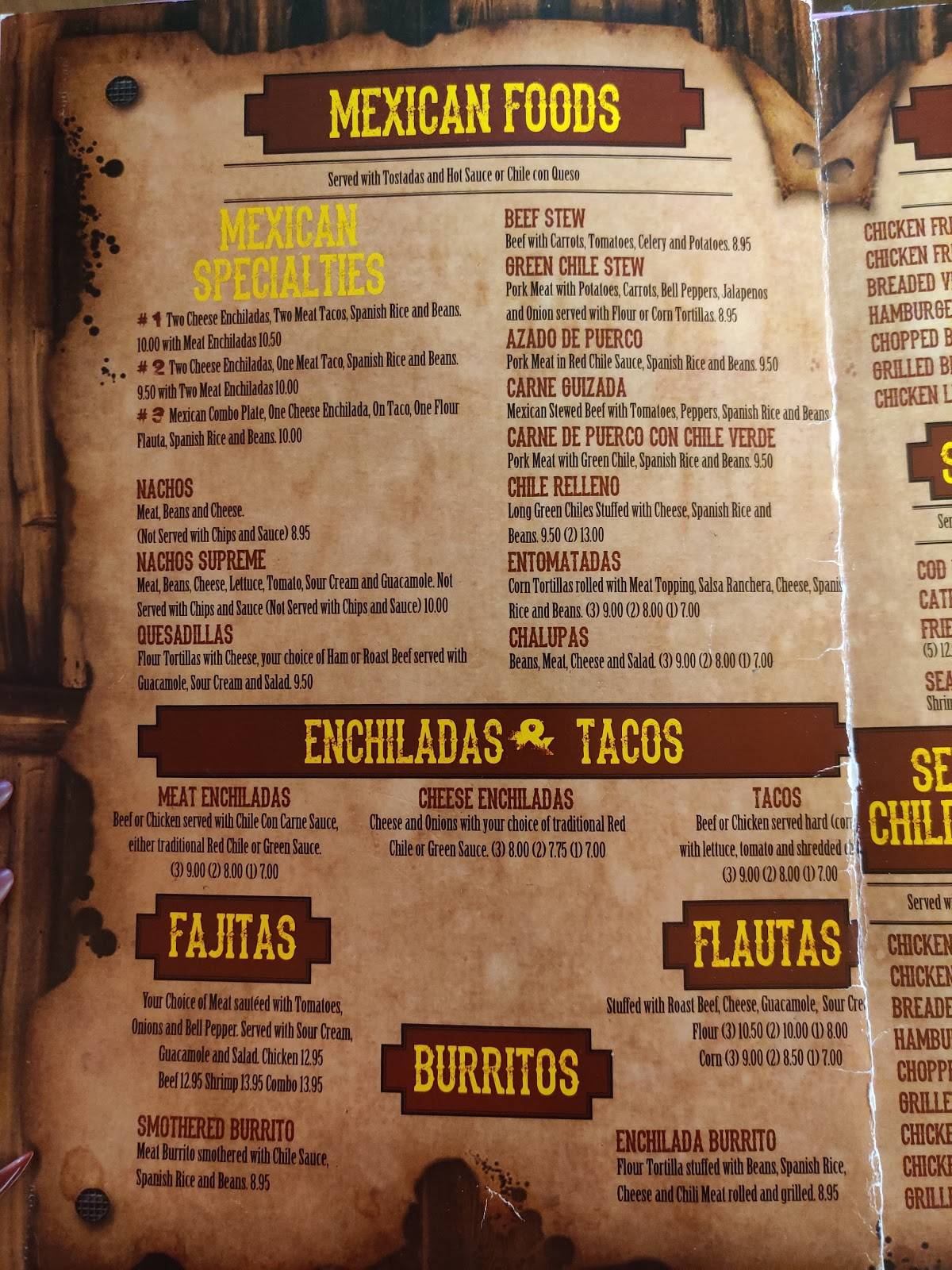 Menu at Ranch House Restaurant, Lovington