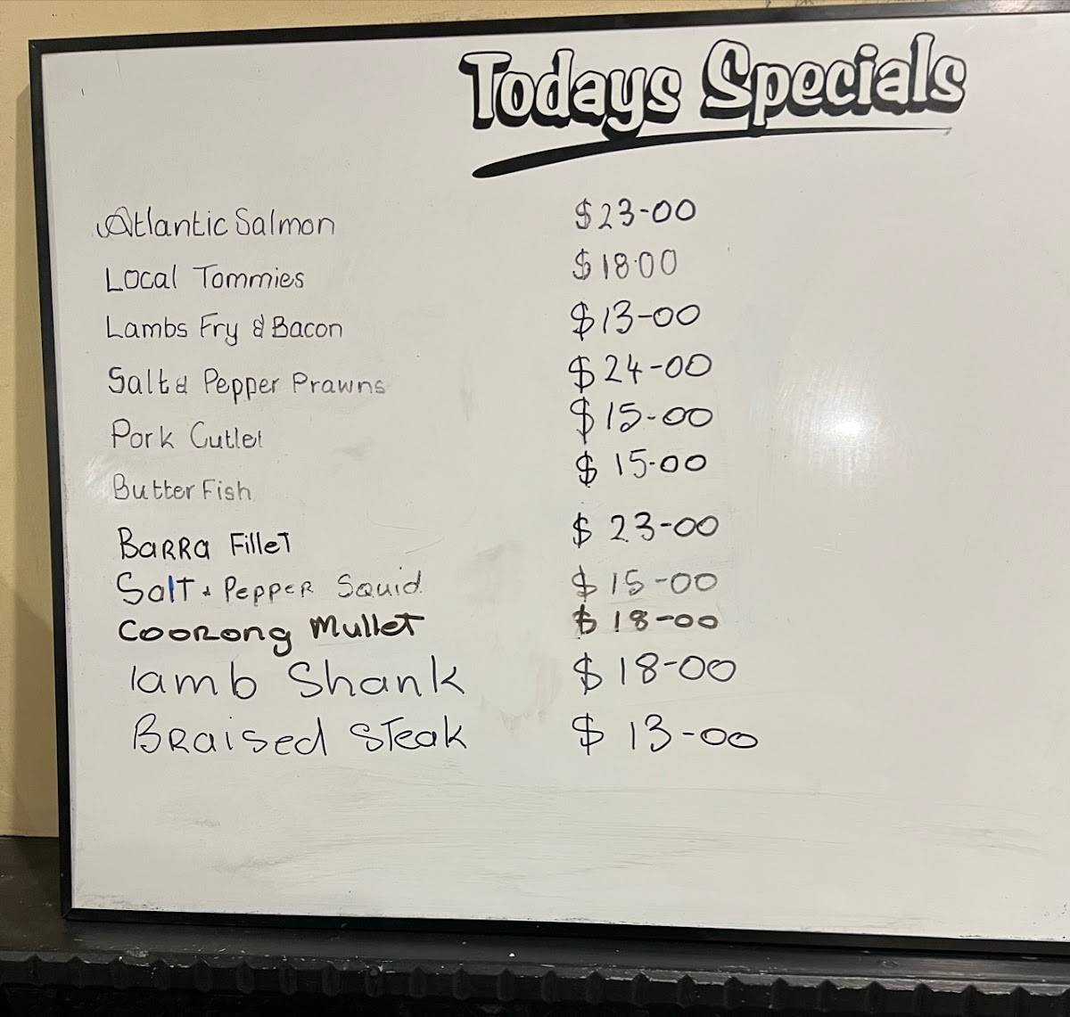 Menu at Lower Light Hotel restaurant, Lower Light, 33 Port Wakefield Rd