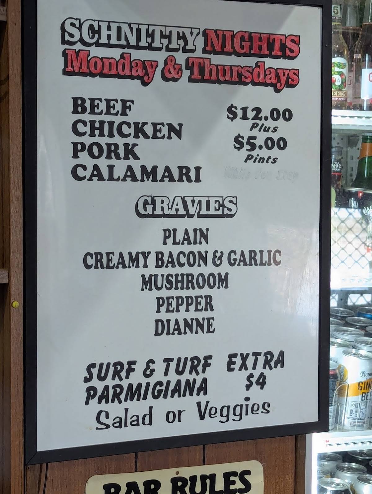 Menu at Lower Light Hotel restaurant, Lower Light, 33 Port Wakefield Rd