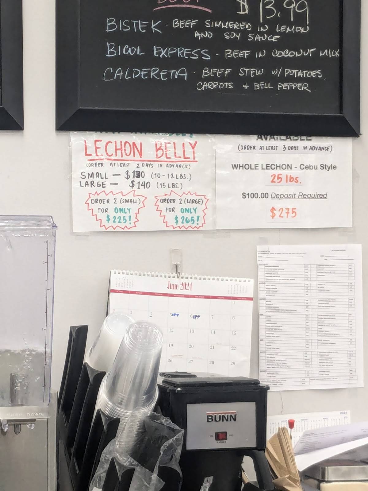 Menu at Luzviminda Grocery and Restaurant, Woodbridge Township