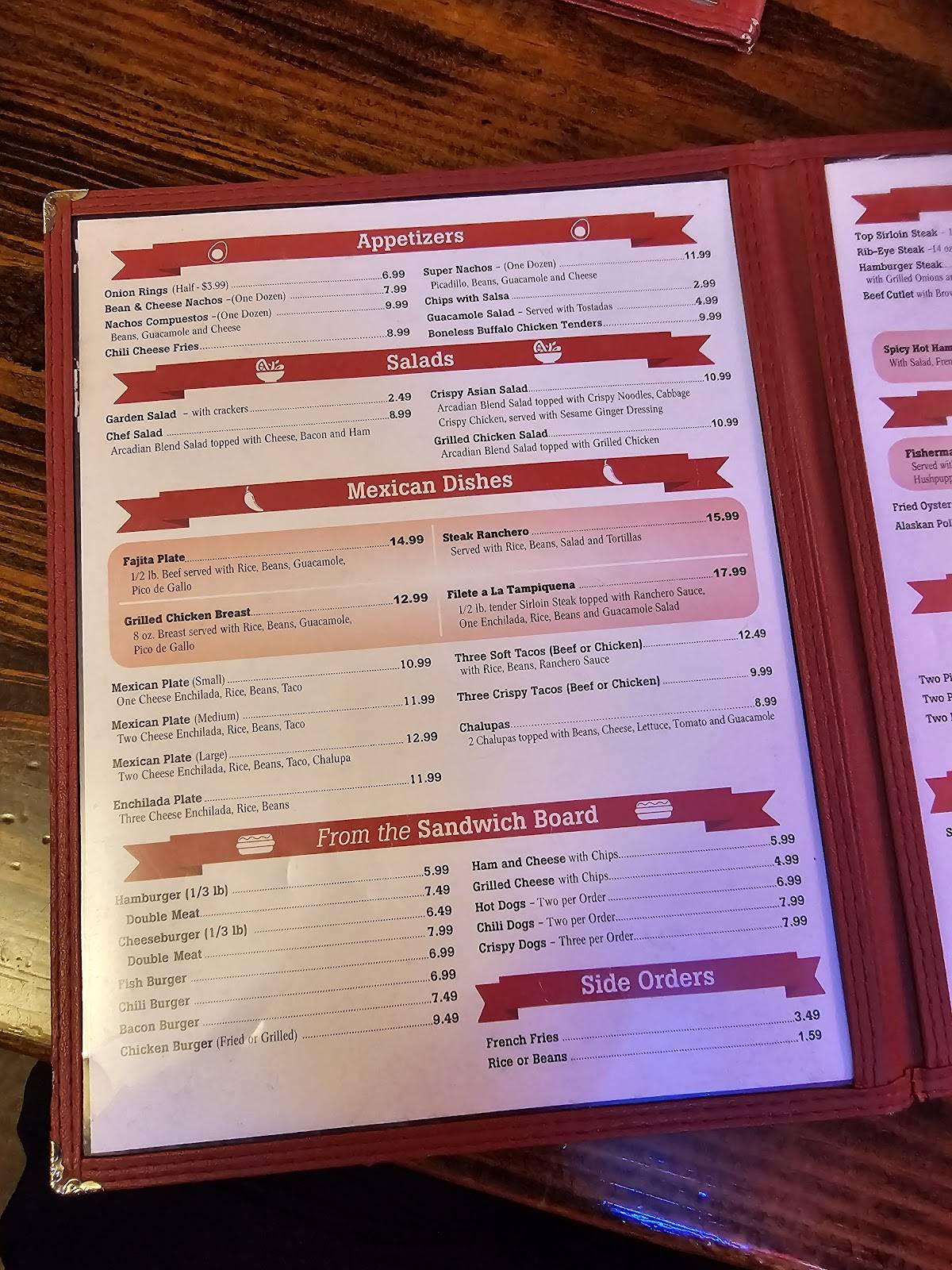 Menu at M.K. Davis Restaurant, San Antonio