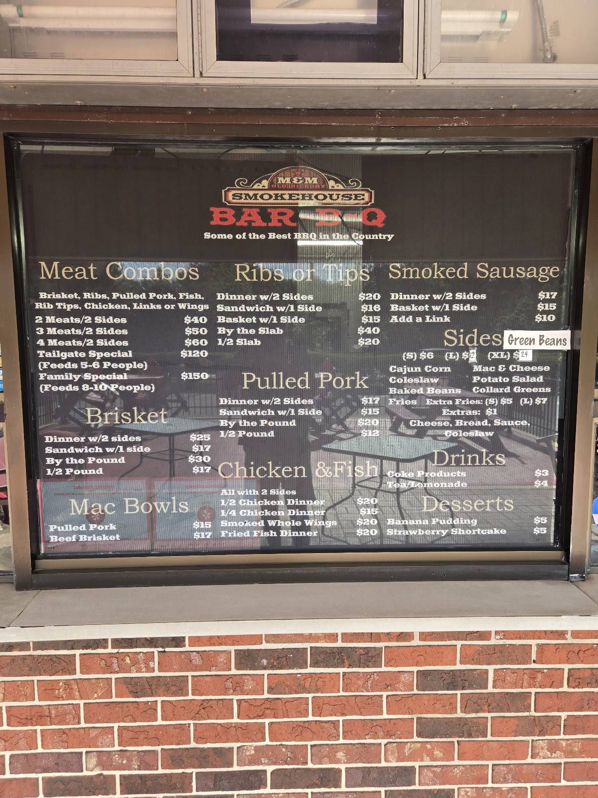 Menu at M&M Old Hickory Smokehouse BBQ, Wildwood, NE 7th Dr