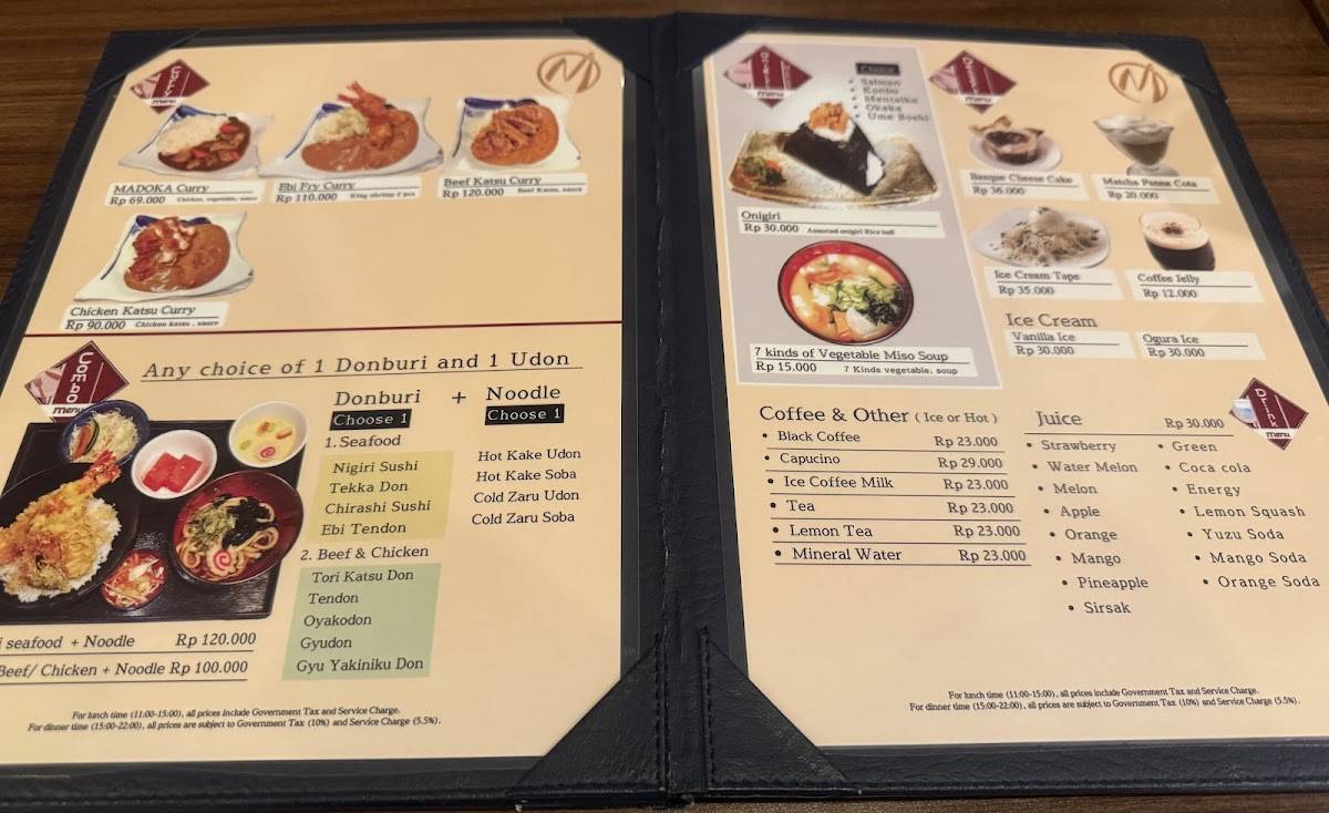 Menu at MADOKA JAPANESE RESTAURANT, Bekasi Regency
