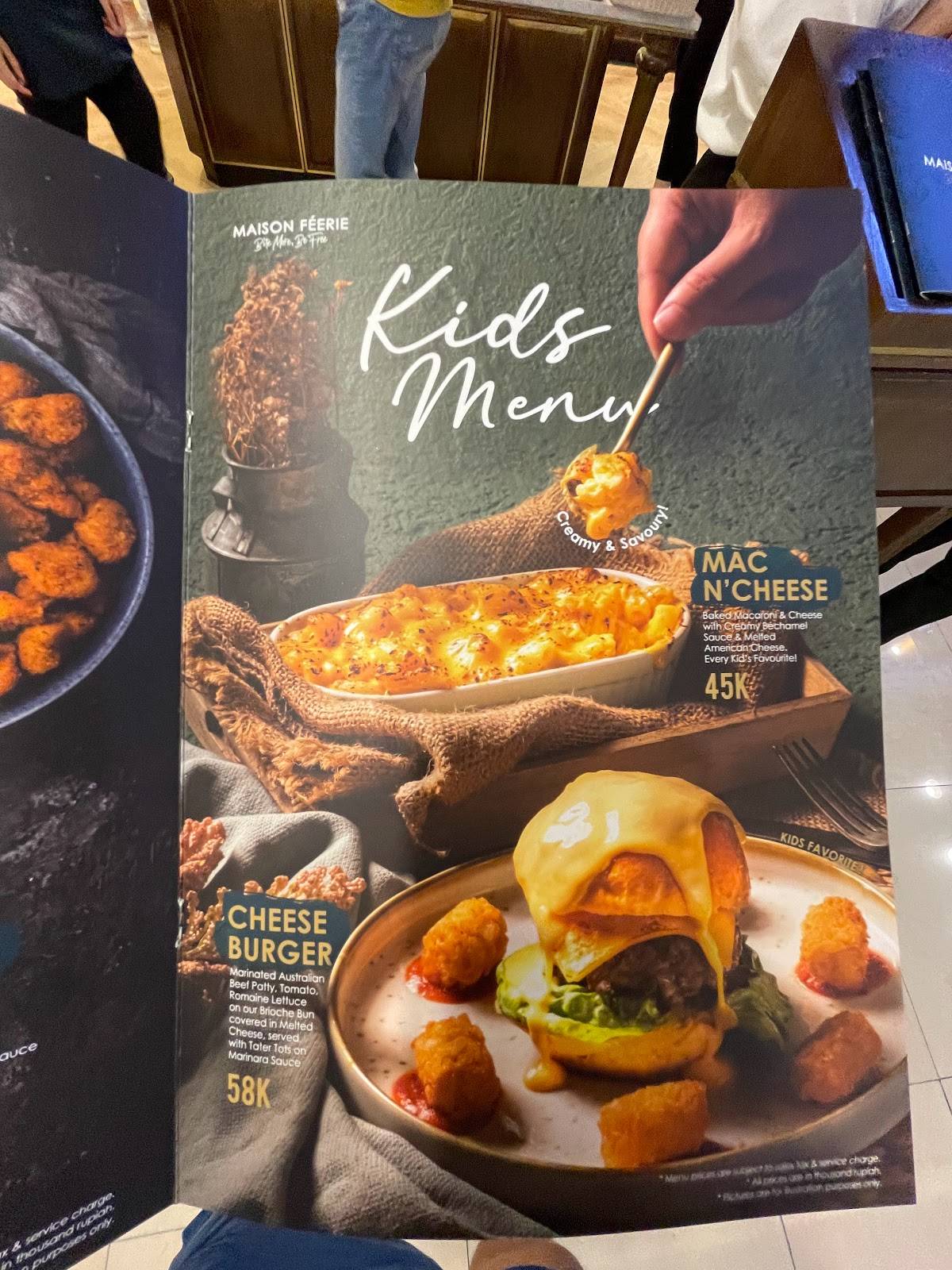 Carta del restaurante MAISON FEERIE - Mall Central Park, West Jakarta
