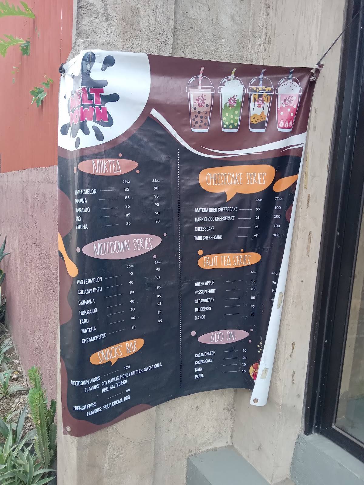 Menu at MELTDOWN cafe, Talisay City