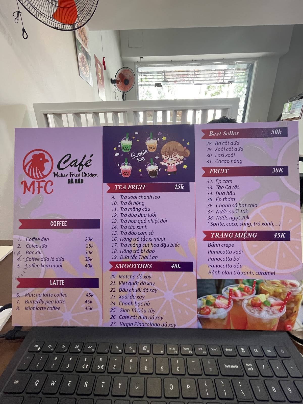 Menu at Canary International Trading restaurant, Ho Chi Minh City