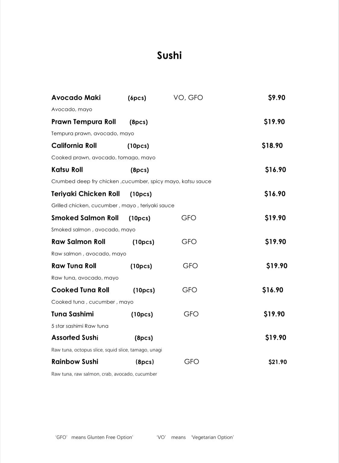 Menu at MISS FANG CAFE & RESTAURANT, Carnarvon