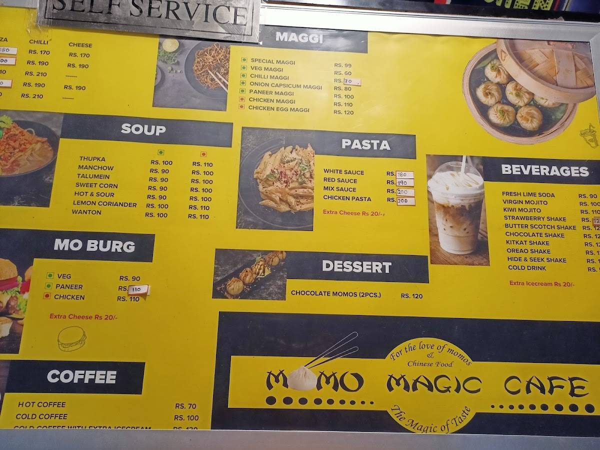 Menu at MOMO Magic Cafe, Balasore