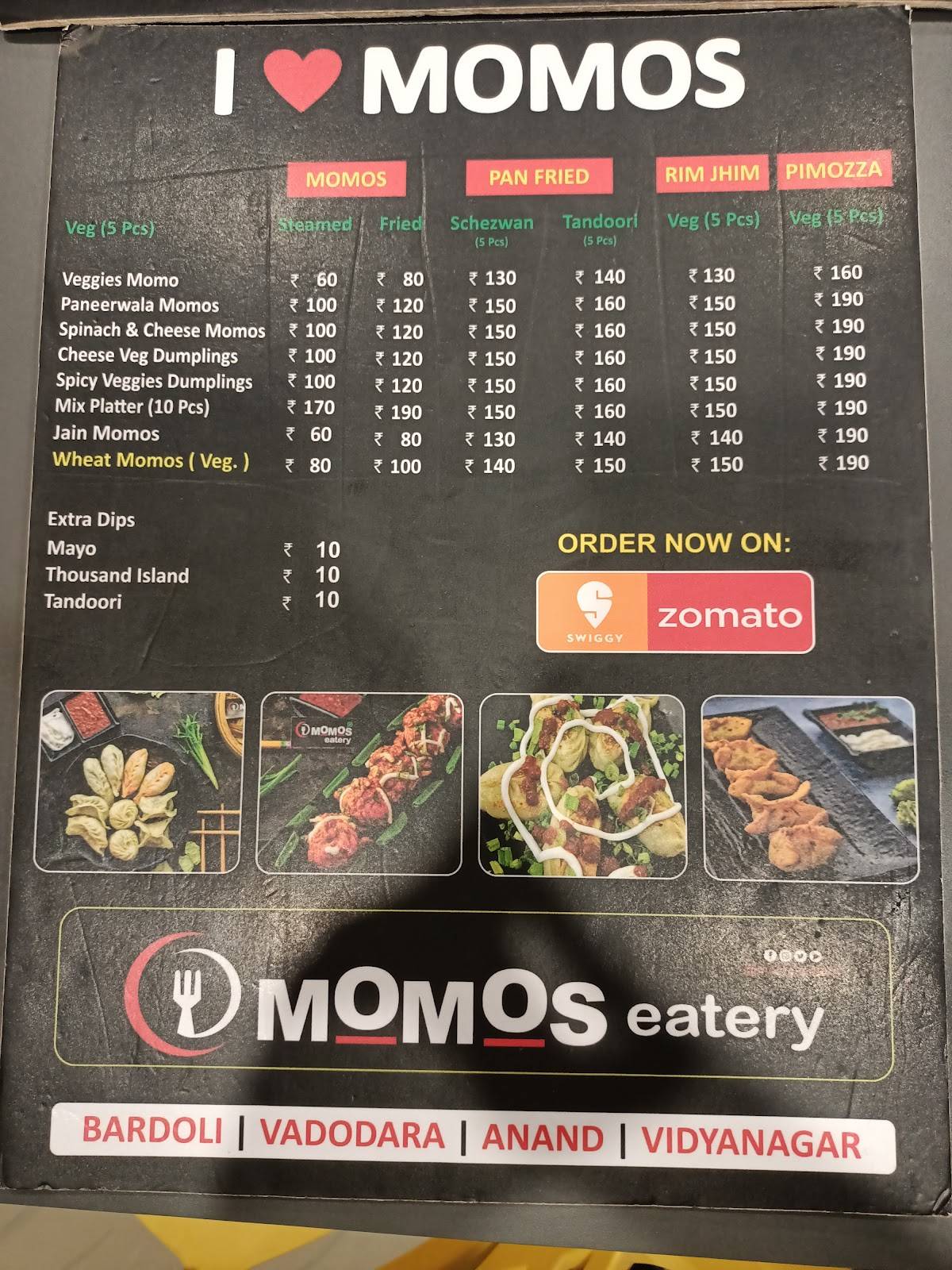 Menu at MOMOS eatery, Bardoli, Shop no.32