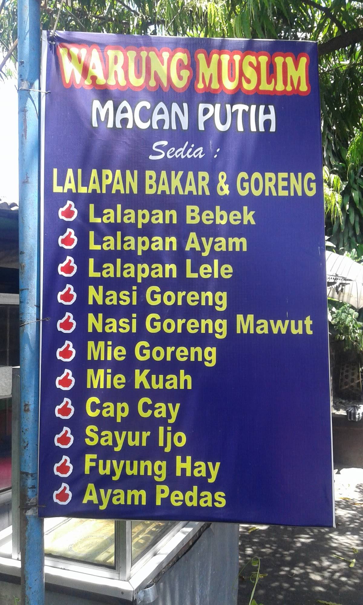 Menu at Macan Putih, Denpasar