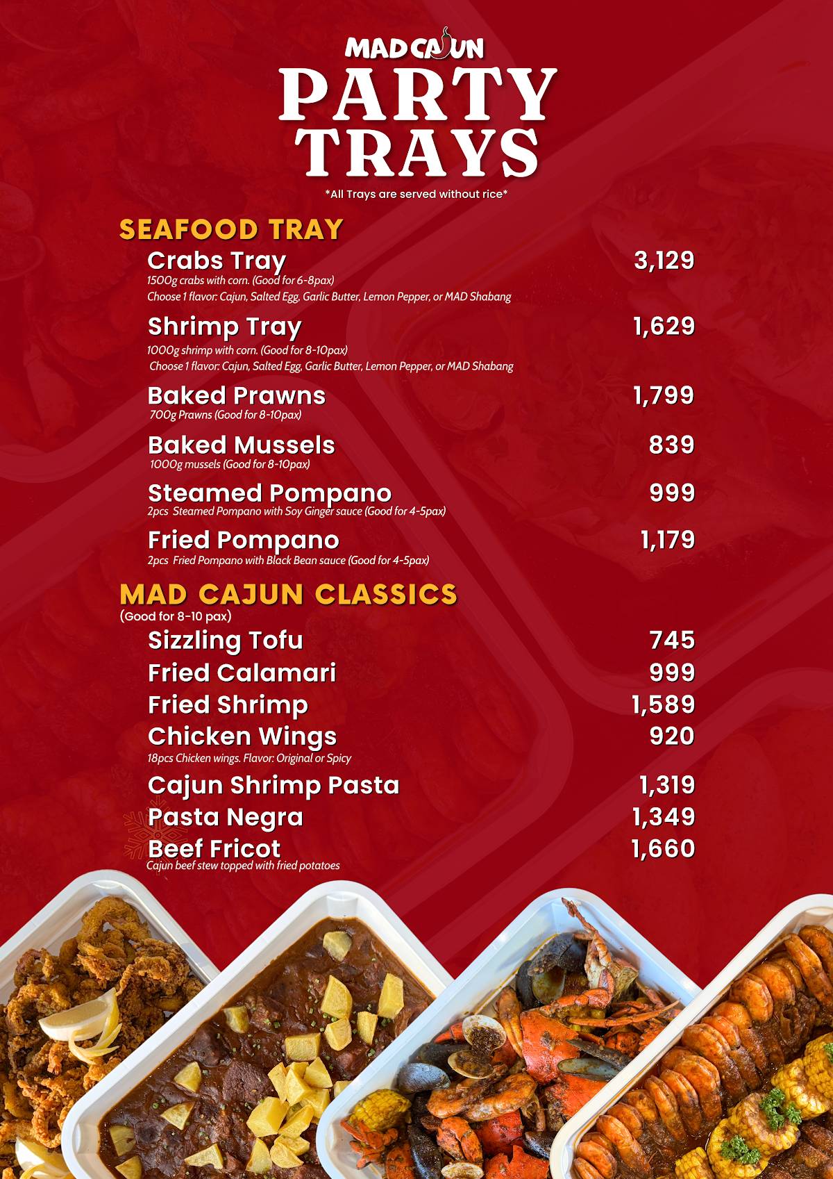 Menu at Mad Cajun Seafood Restaurant, Antipolo