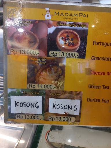 Menu at Madampaf BG Junction cafe, Surabaya